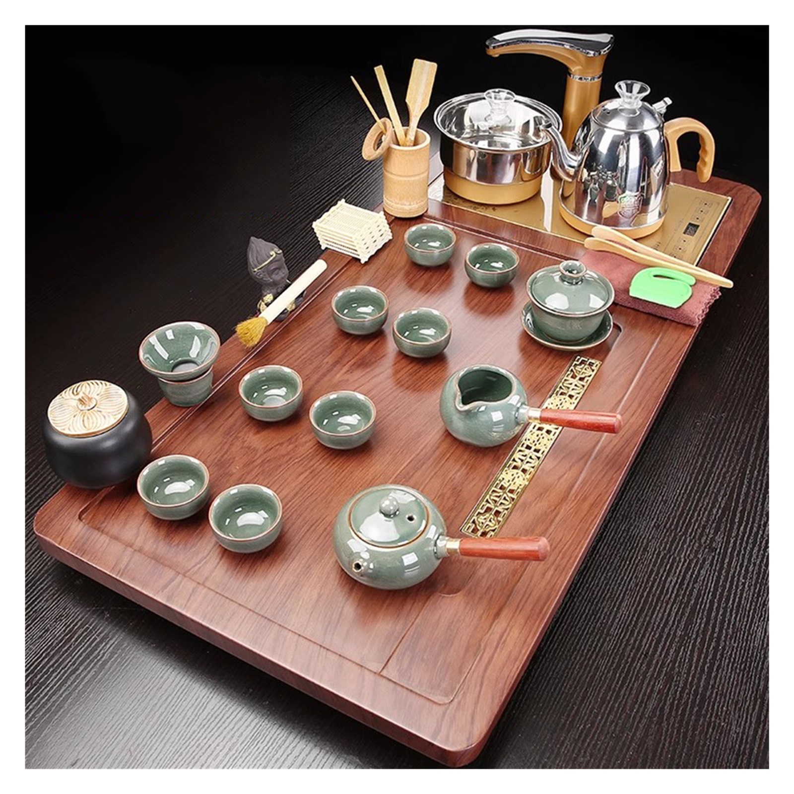 Kung Fu Tea Set,Portable Gongfu Tea Table with Water Storage Chassis ...