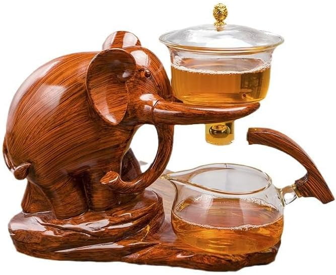 Kungfu Glass Tea Set Drip Water Diversion Rotating Cover Bowl Semi ...