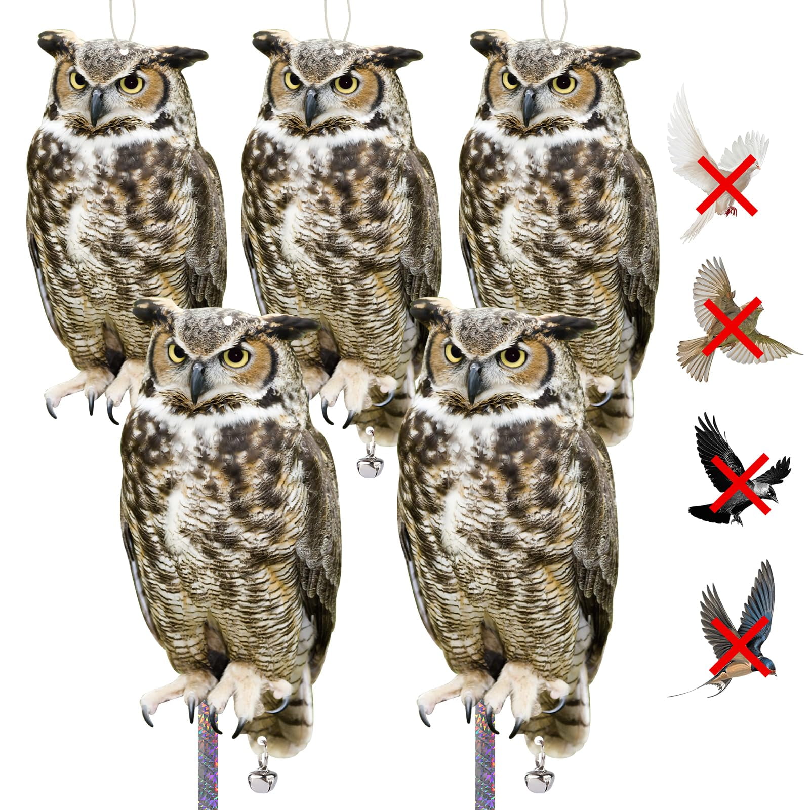 Kungfu Mall Owls, Bird Scare Devices Cardboard, Owl Bird Scarers, Bird ...