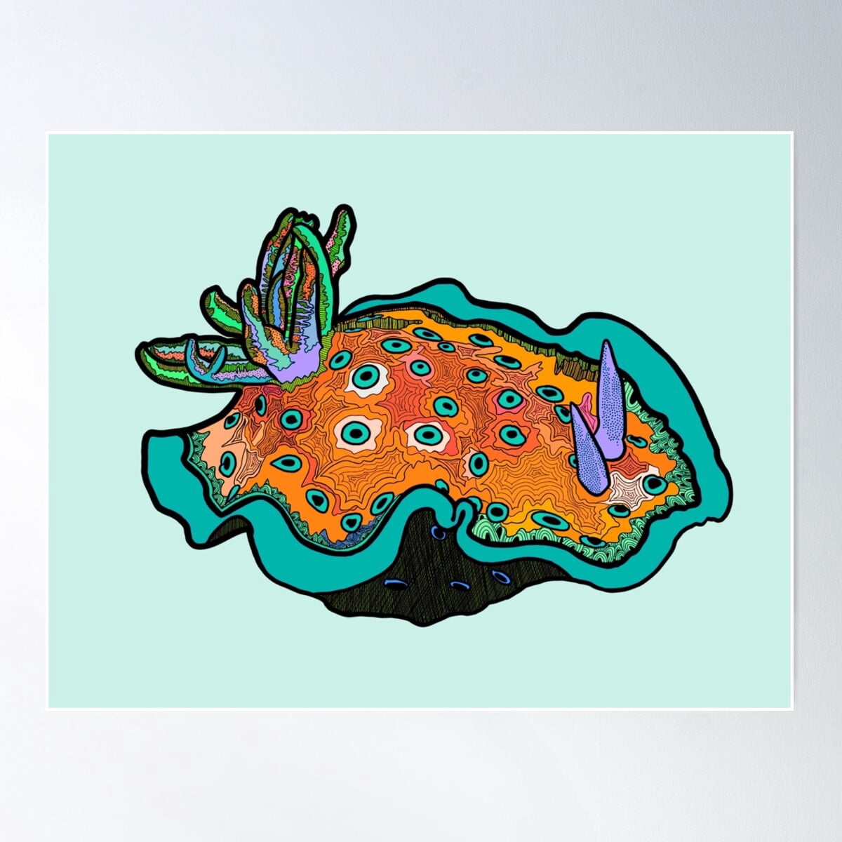Kunie'S Chromodoris Sea Slug With Abstract Coloration Poster Wall Art ...