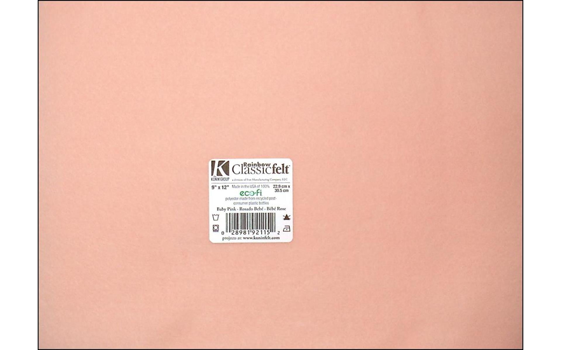Kunin 9" x 12" Baby Pink Felt Sheet, 24 Count - Walmart.com