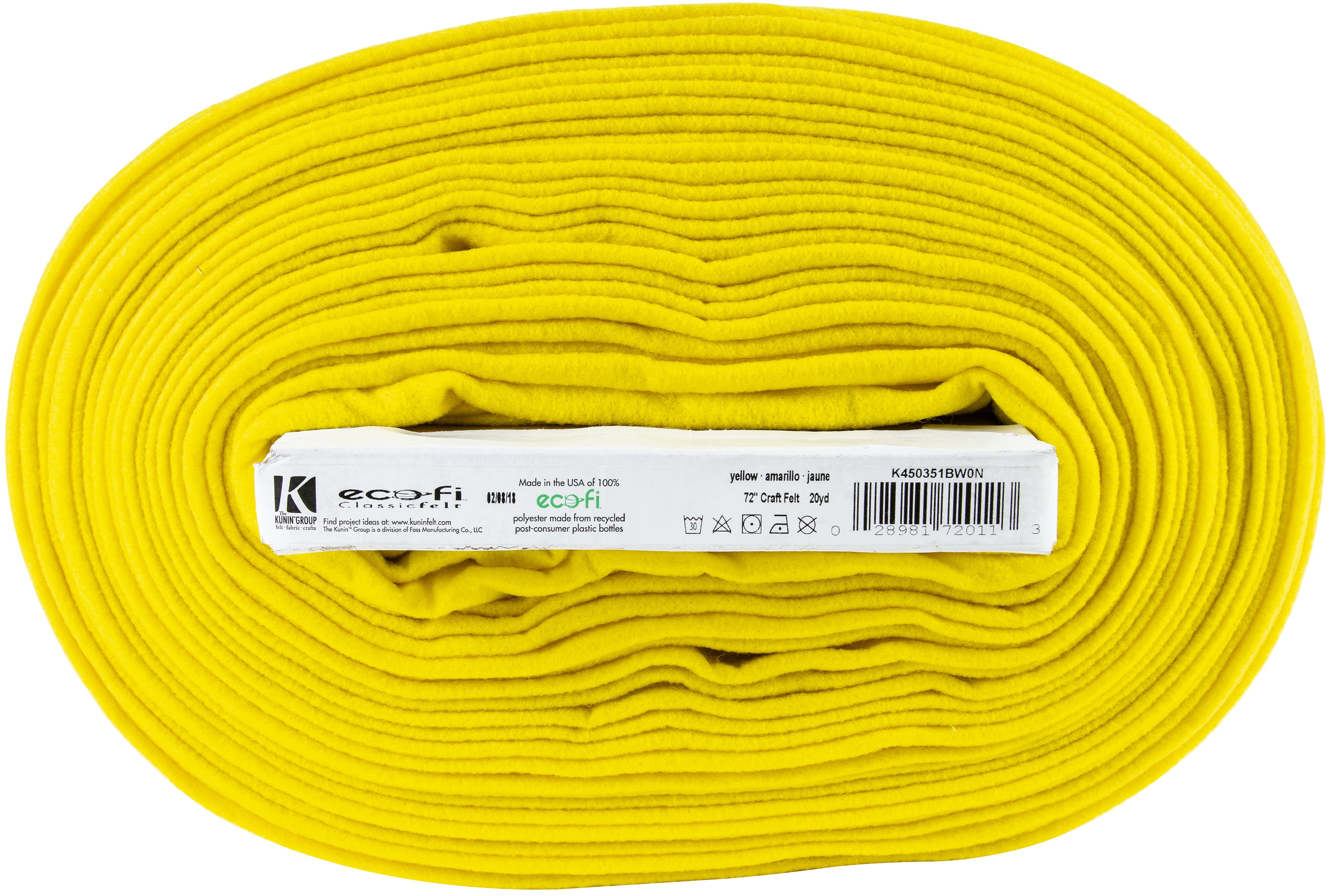 Kunin Rainbow Classic Felt 72"X20yd Bolt-Yellow - Walmart.com