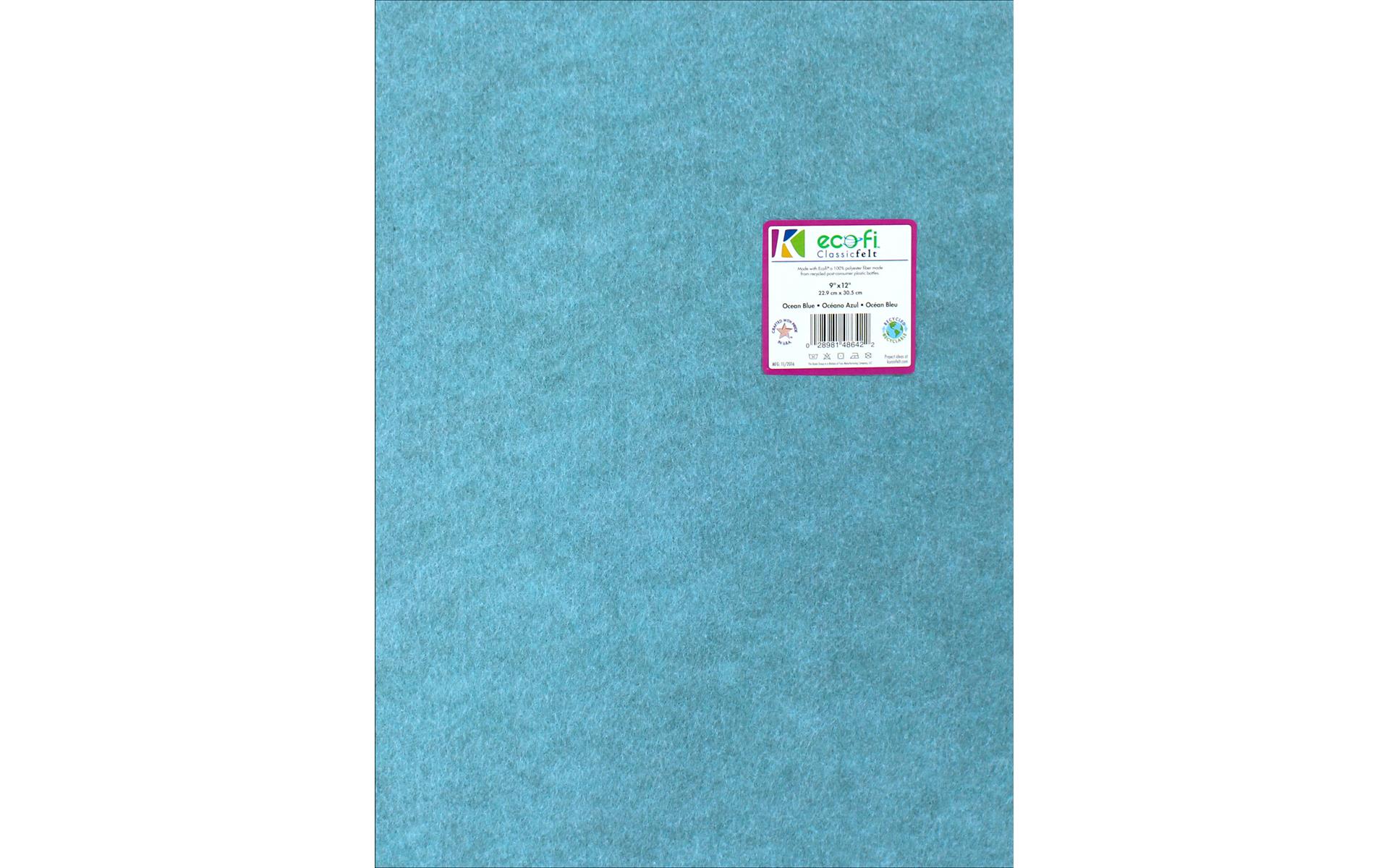 Kunin Rainbow Classic Felt 9" x 12" , 1 Each, Ocean Blue in color ...