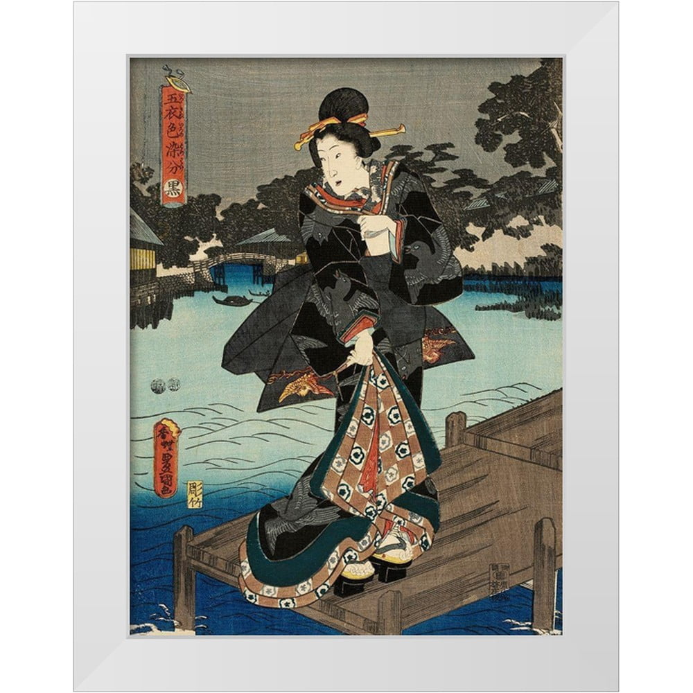 Kunisada, Utagawa (Toyokuni III) 25x32 White Modern Wood Framed Museum ...
