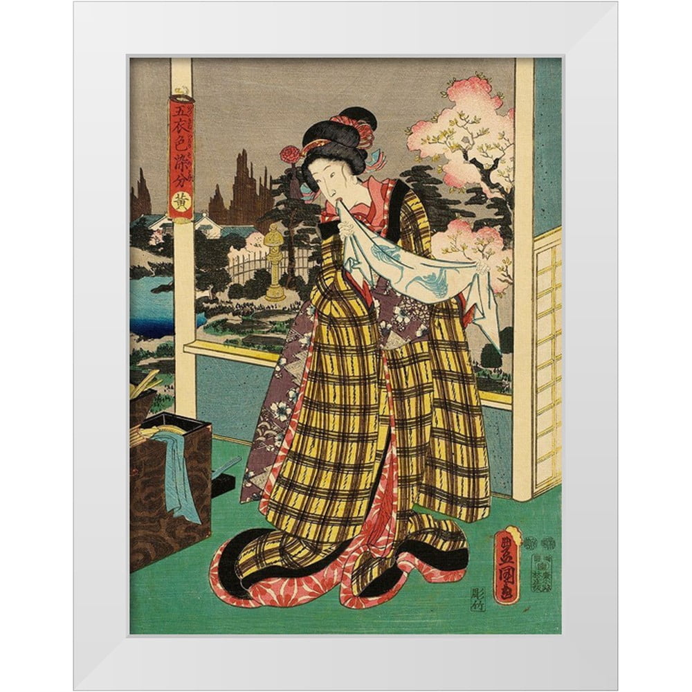 Kunisada, Utagawa (Toyokuni III) 25x32 White Modern Wood Framed Museum ...