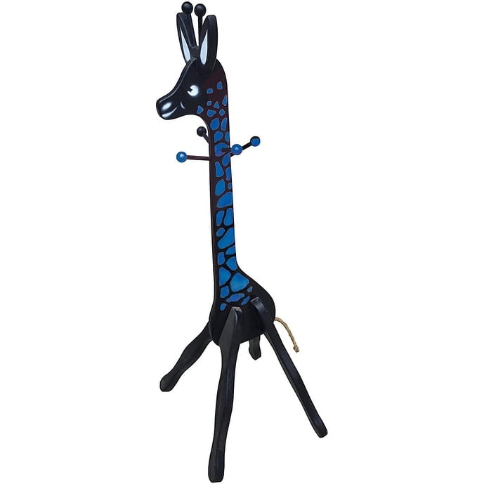 Kunkle Holdings LLC Giraffe Clothes Tree Black with Blue Spots ...