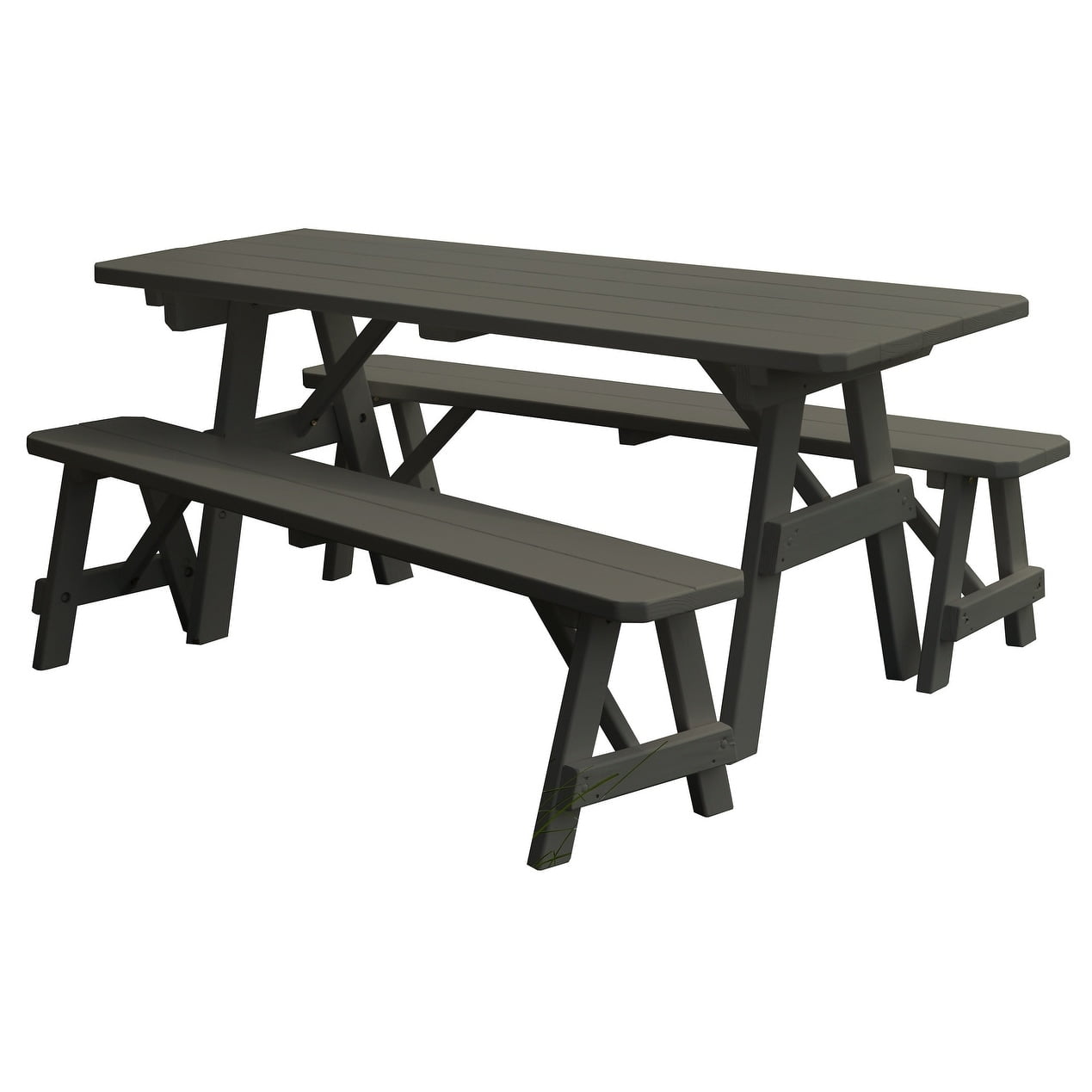 Kunkle Holdings, LLC Pine 6' Traditional Picnic Table with 2 Benches ...