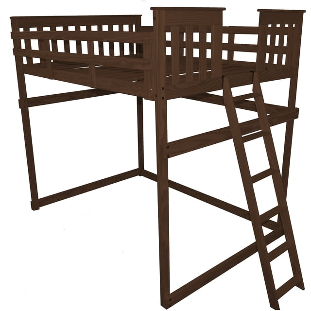 Kunkle Holdings LLC Pine Full Mission Loft Bed with End Ladder Rich ...