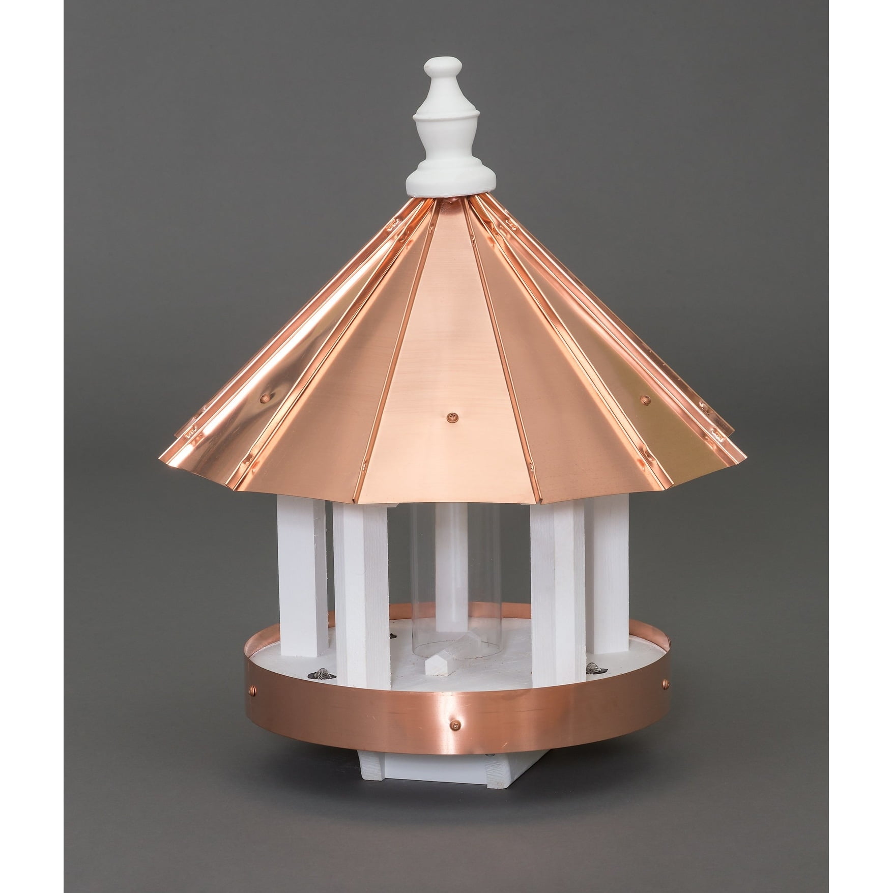 Kunkle Holdings LLC Round White Bird Feeder with Copper Roof - Walmart.com