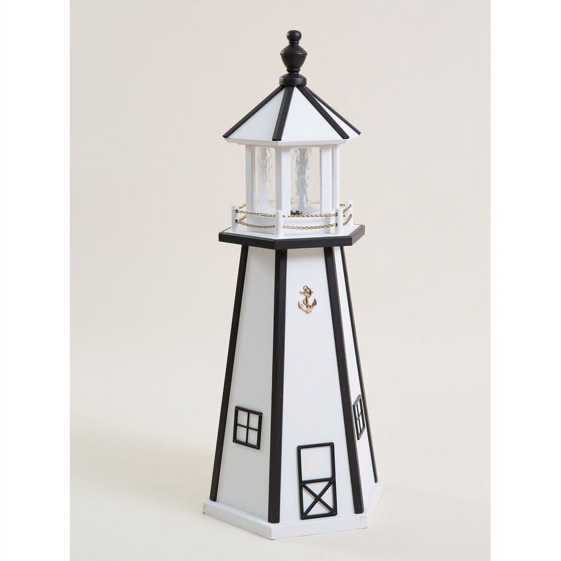 Kunkle Holdings LLC Wooden Lighthouse White/Black 4 Foot - Walmart ...