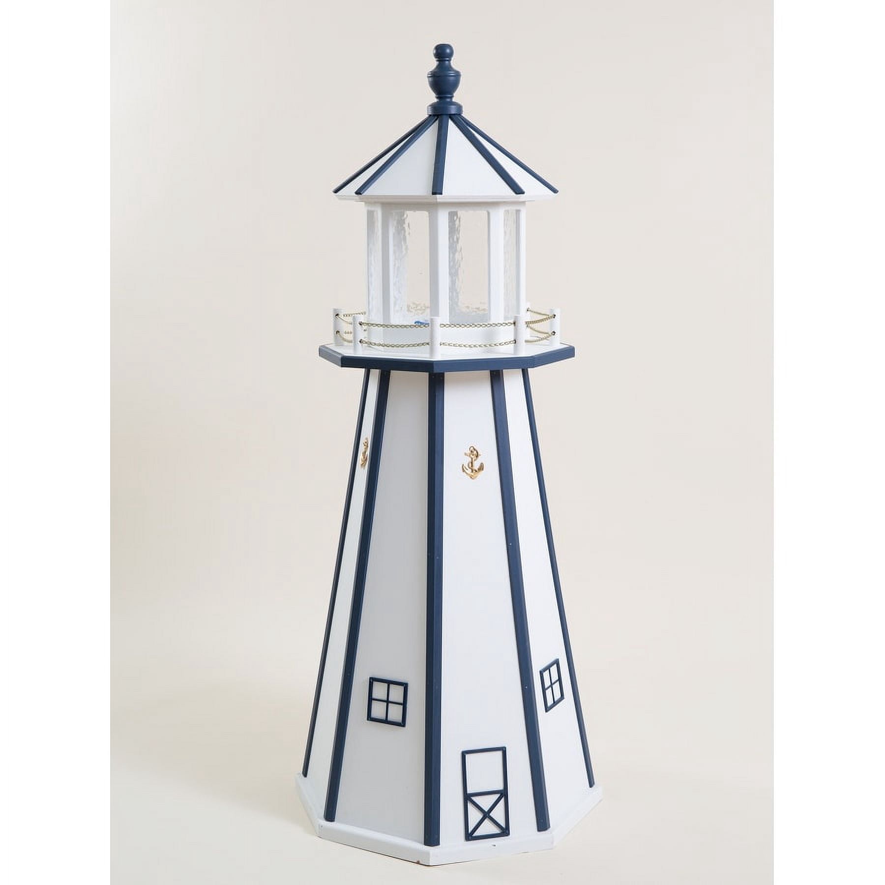 Kunkle Holdings LLC Wooden Lighthouse White/Navy 5 Foot - Walmart.com
