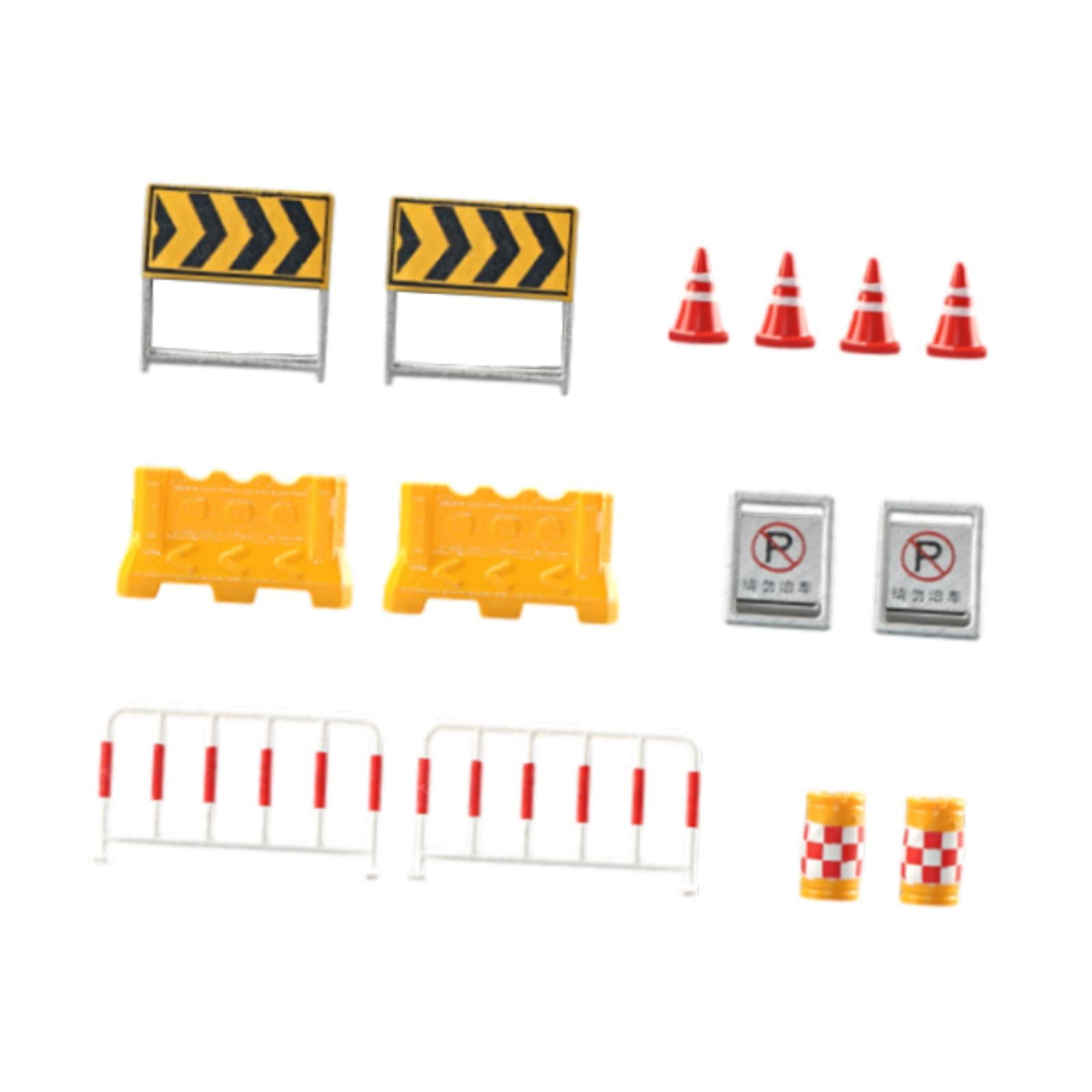 Kuntesetty 14 Pieces Miniature Construction Traffic Signs Mini Street ...