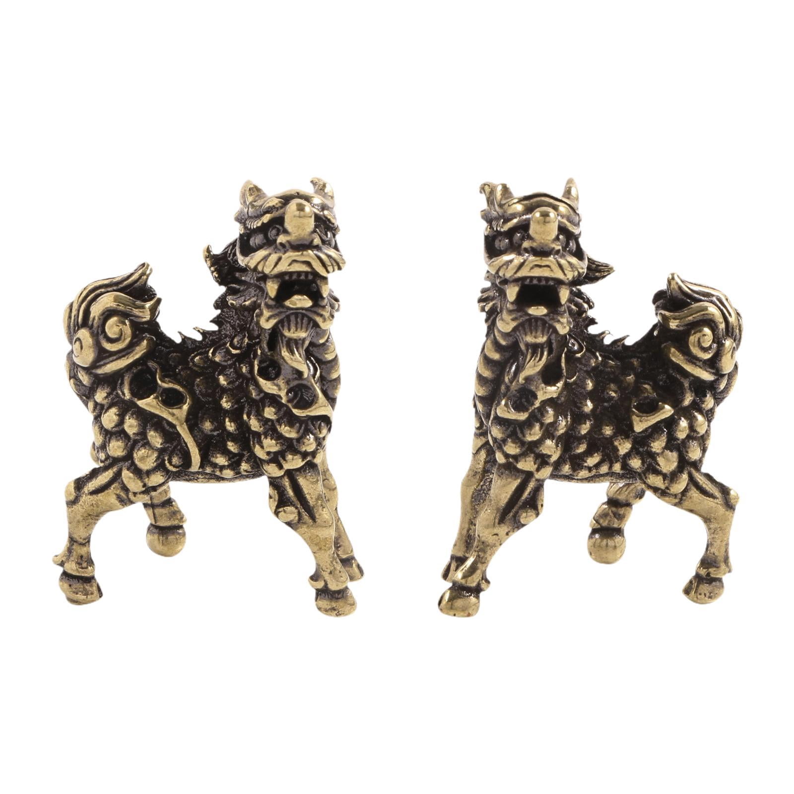 Kuntesetty 2Pcs Feng Shui Pixiu Statue Animal Ornament Good Luck Table ...