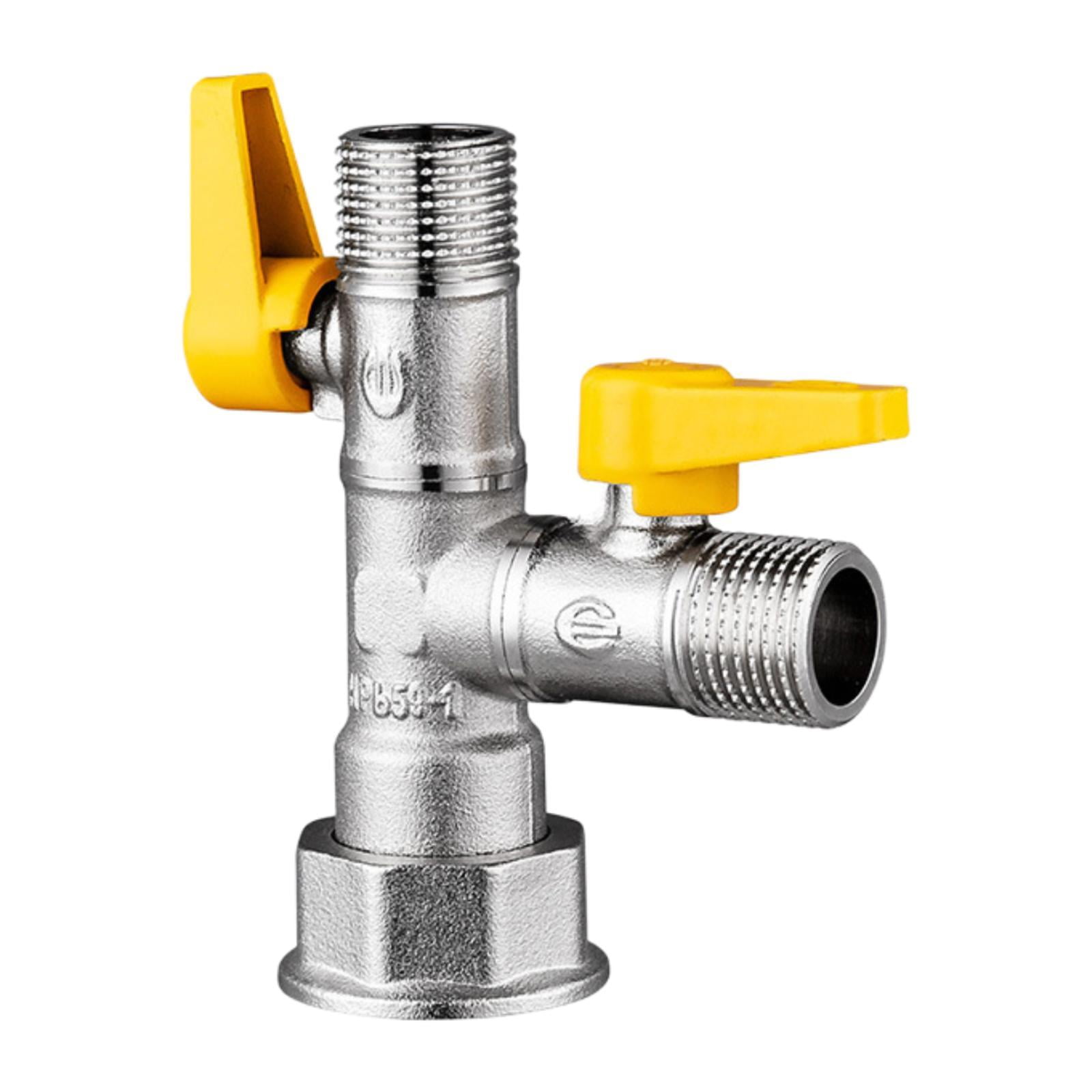 Kuntesetty 3 Way Shut Off Ball Valve for Fuel Line Water Oil Home Brass ...