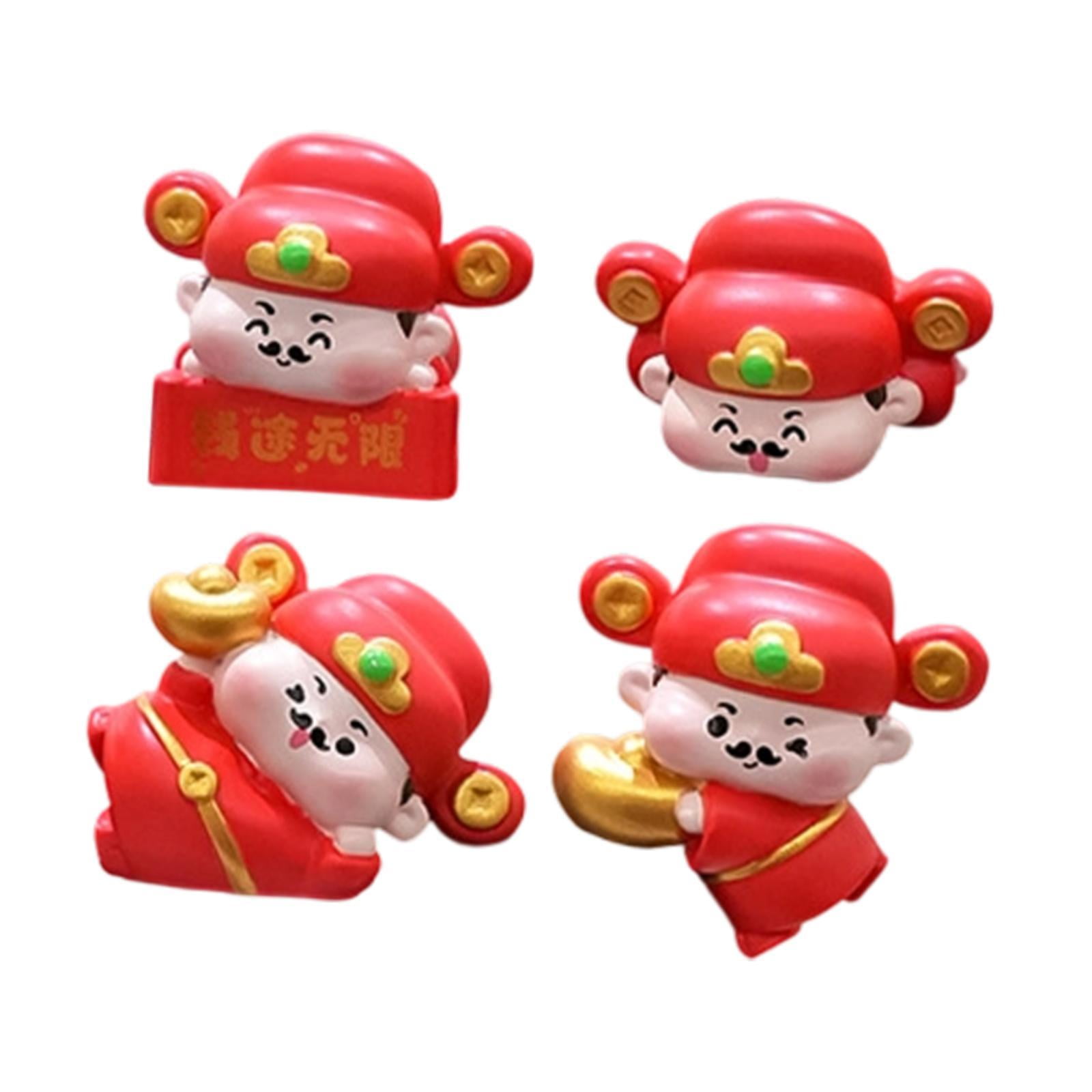 Kuntesetty 4 Pieces Mini God of Wealth Statues Cute Design Desktop ...