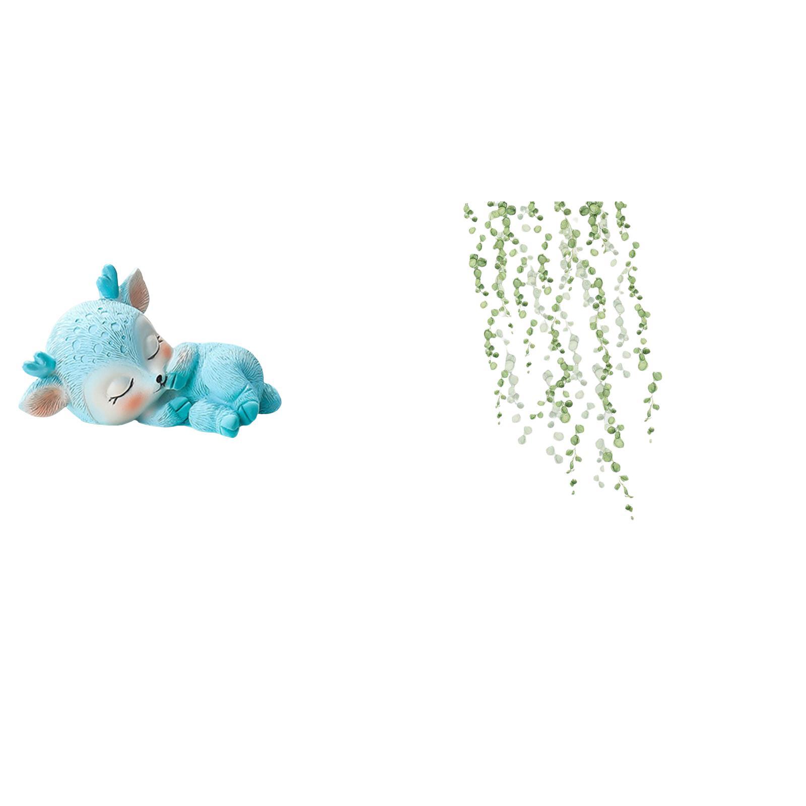 Kuntesetty Adorable Deer Figurine and Green Vine Wall Art Elegant ...