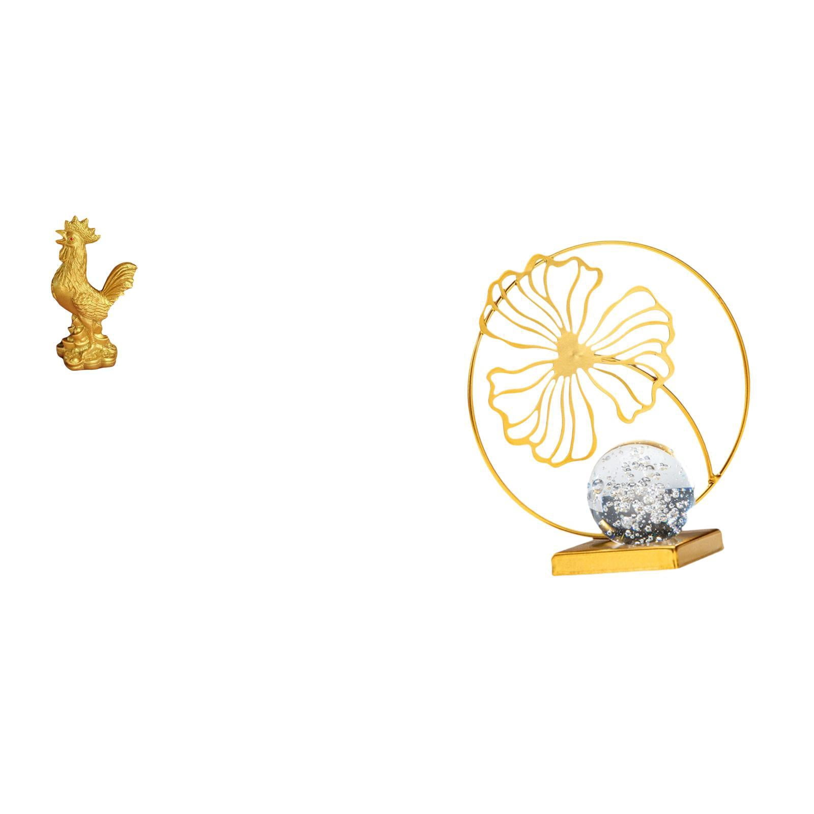 Kuntesetty Chicken Figurine Feng Shui Decor Leaf Statue Iron Figurine ...