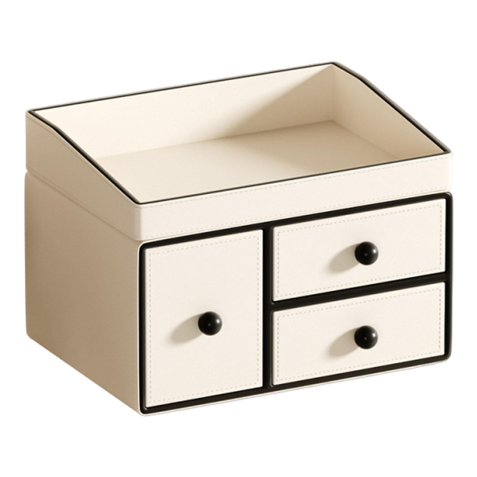 Kuntesetty Cosmetic Organiser with 3 Drawers Multipurpose Cream Color ...