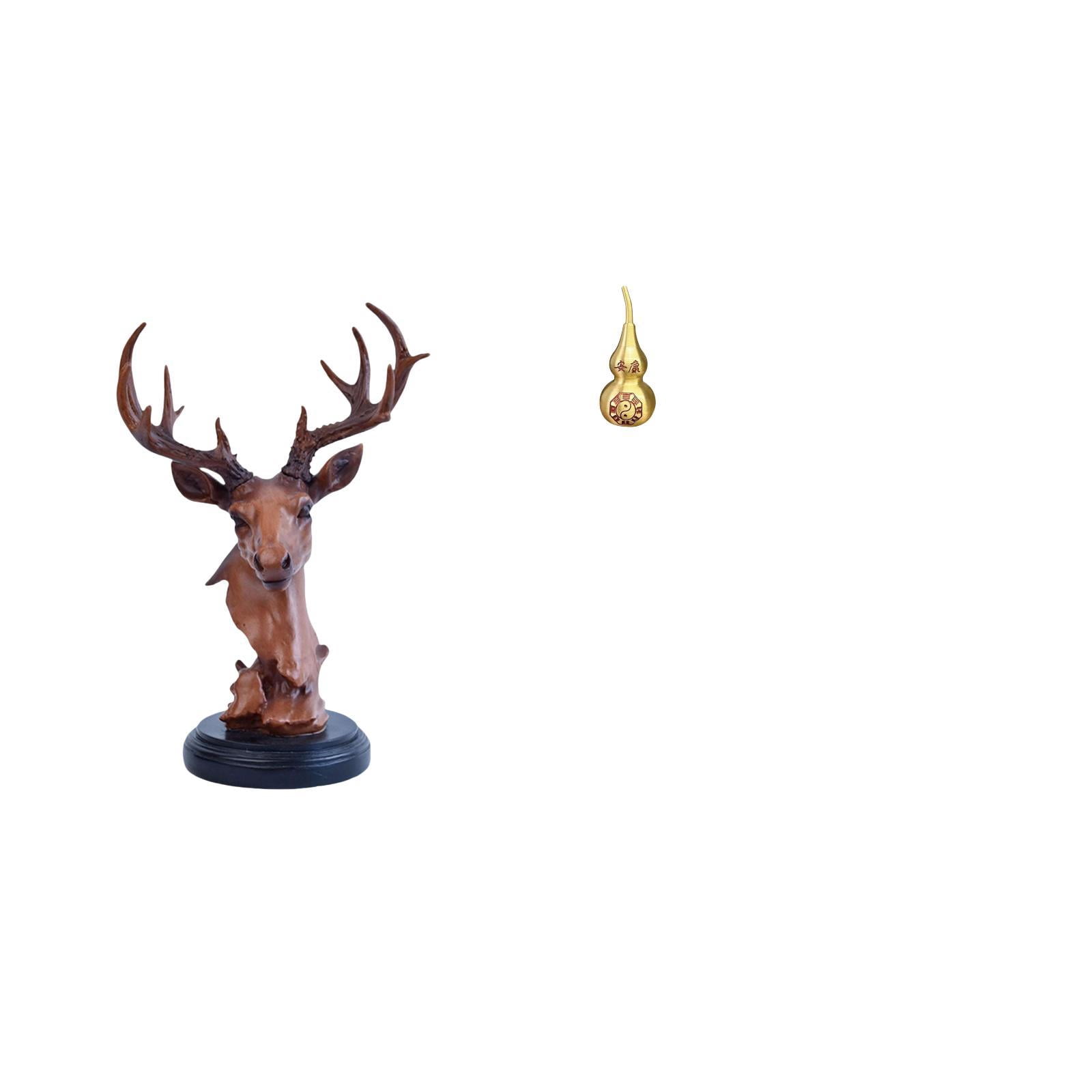 Kuntesetty Deer Head Gourd Figurine Resin Brass Animal Statue Feng Shui ...