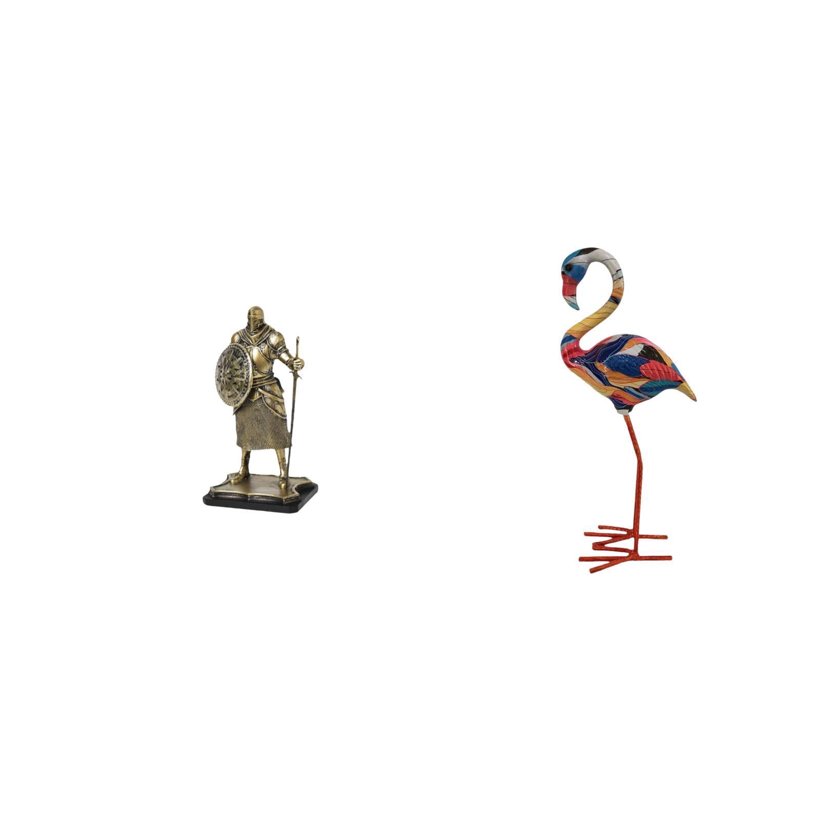 Kuntesetty Desktop Figurine Knight Statue Flamingo Sculpture Resin ...
