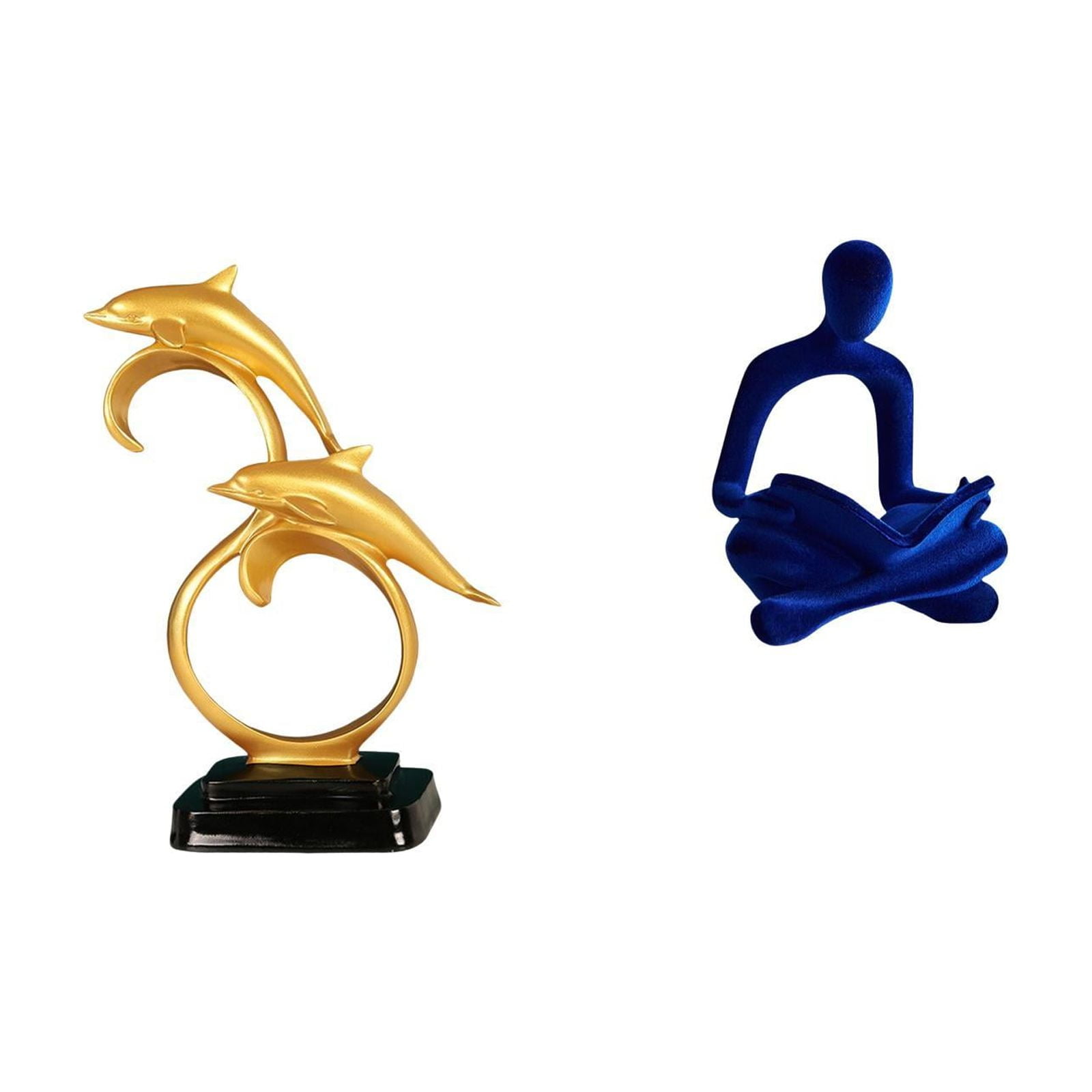 Kuntesetty Dolphin Figurine Abstract Thinker Statue Human Sculpture ...