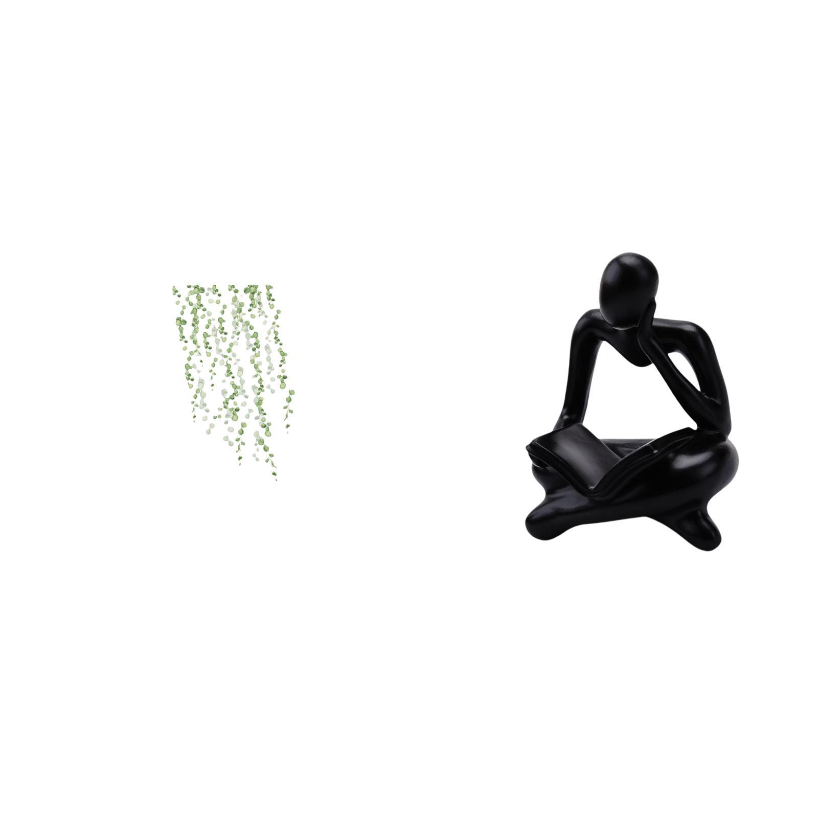 Kuntesetty Elegant Green Vines Wall Art and Abstract Thinker Statue for ...