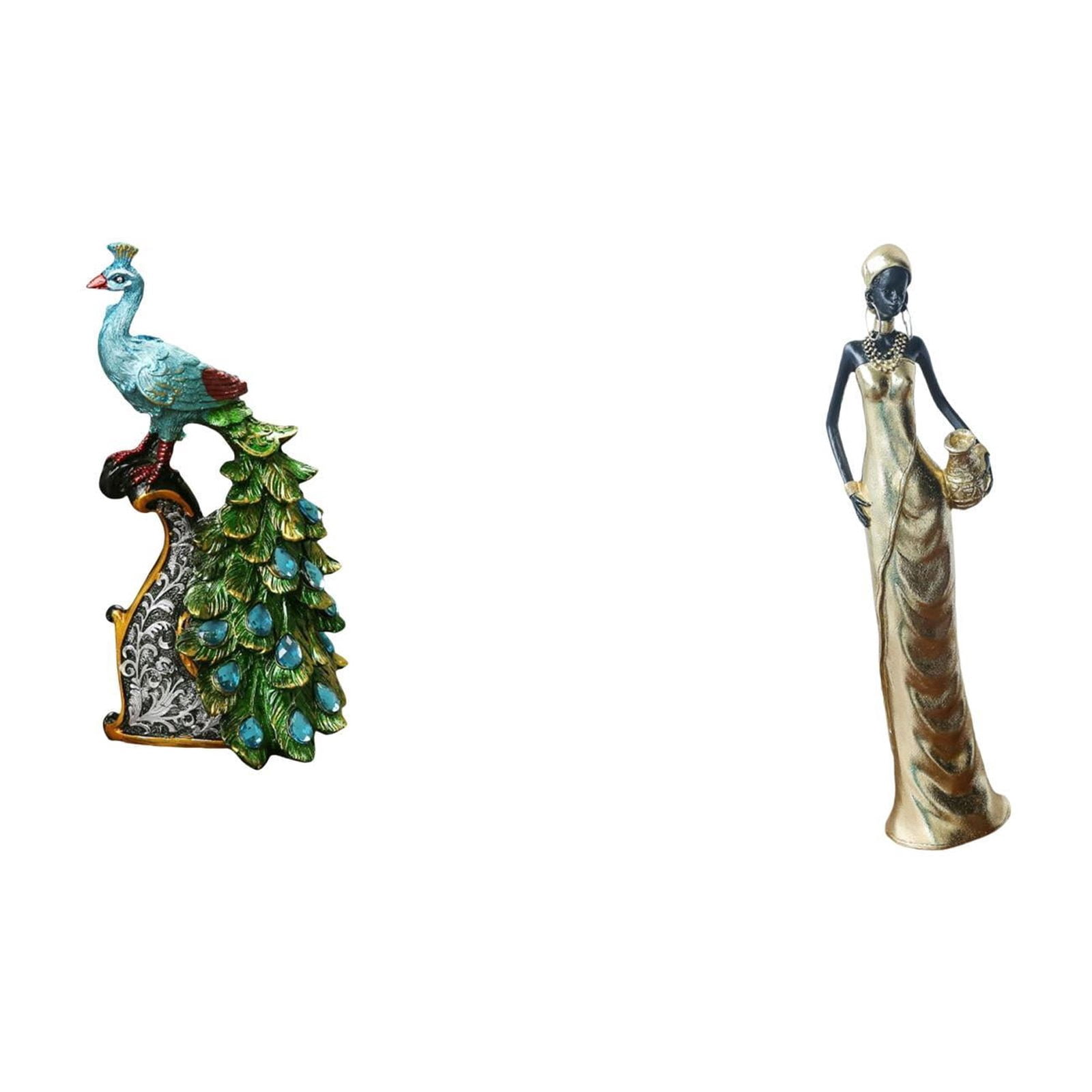 Kuntesetty Elegant Peacock And Tribal Lady Animal Sculpture Collection ...