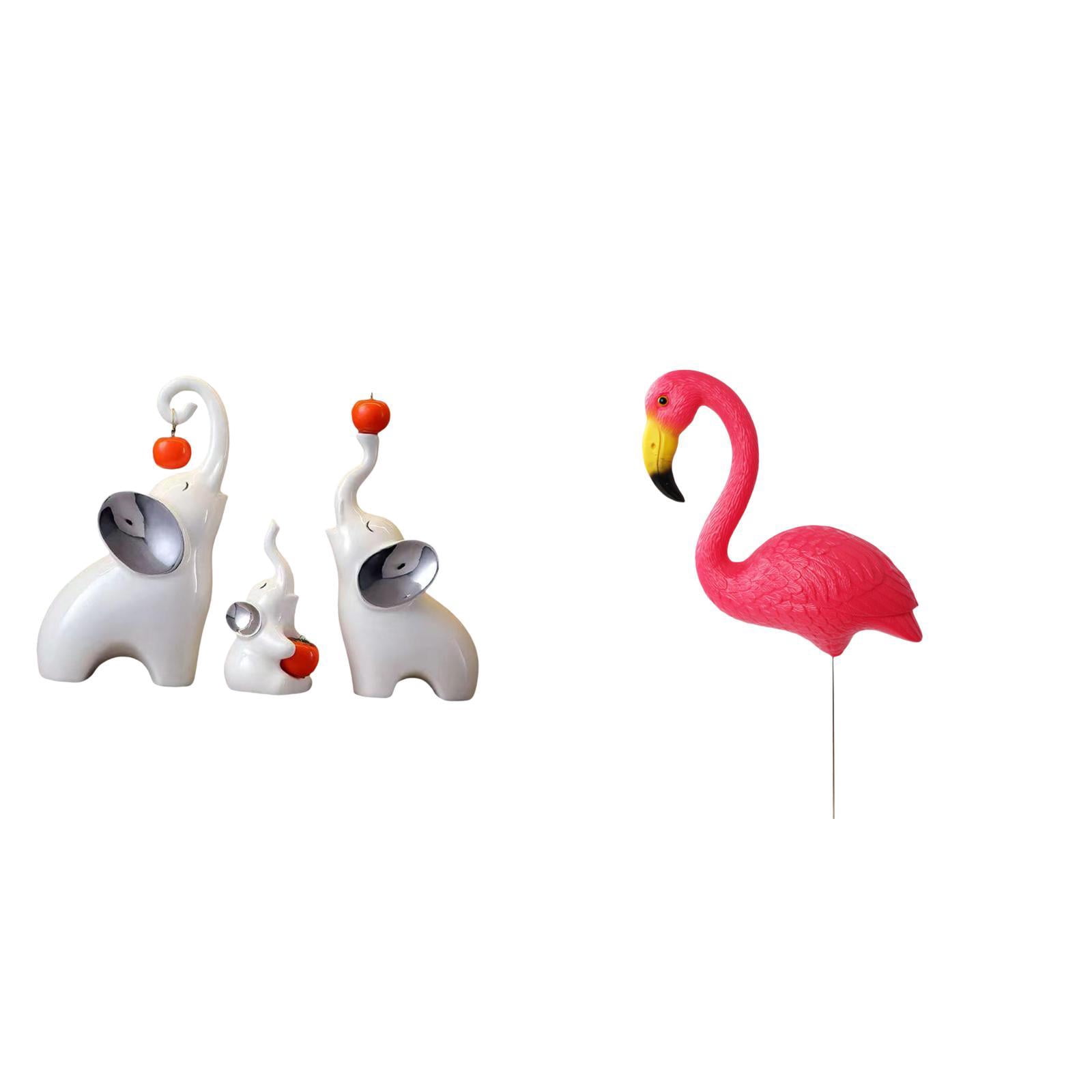 Kuntesetty Elephant Family Sculptures and Flamingo Garden Stake ...