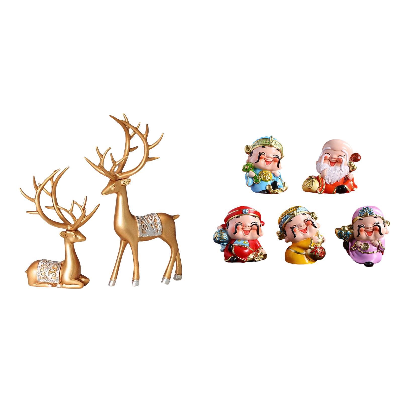 Kuntesetty European Reindeer God of Fortune Collectable Craft Sculpture ...