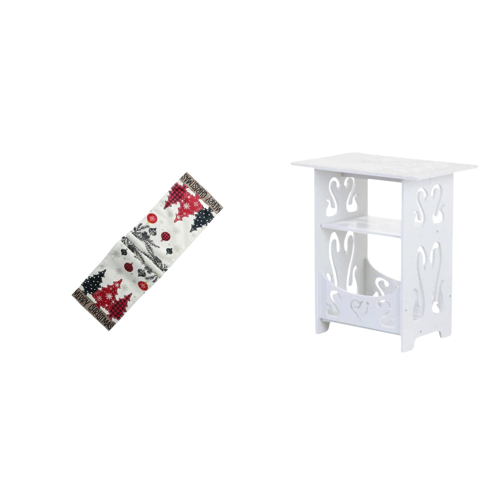 Kuntesetty Festive Winter Table Runner and Compact Side Table for Small ...