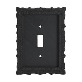 Black Design - Round Light Switch Plate Cover - GFI - Walmart.com