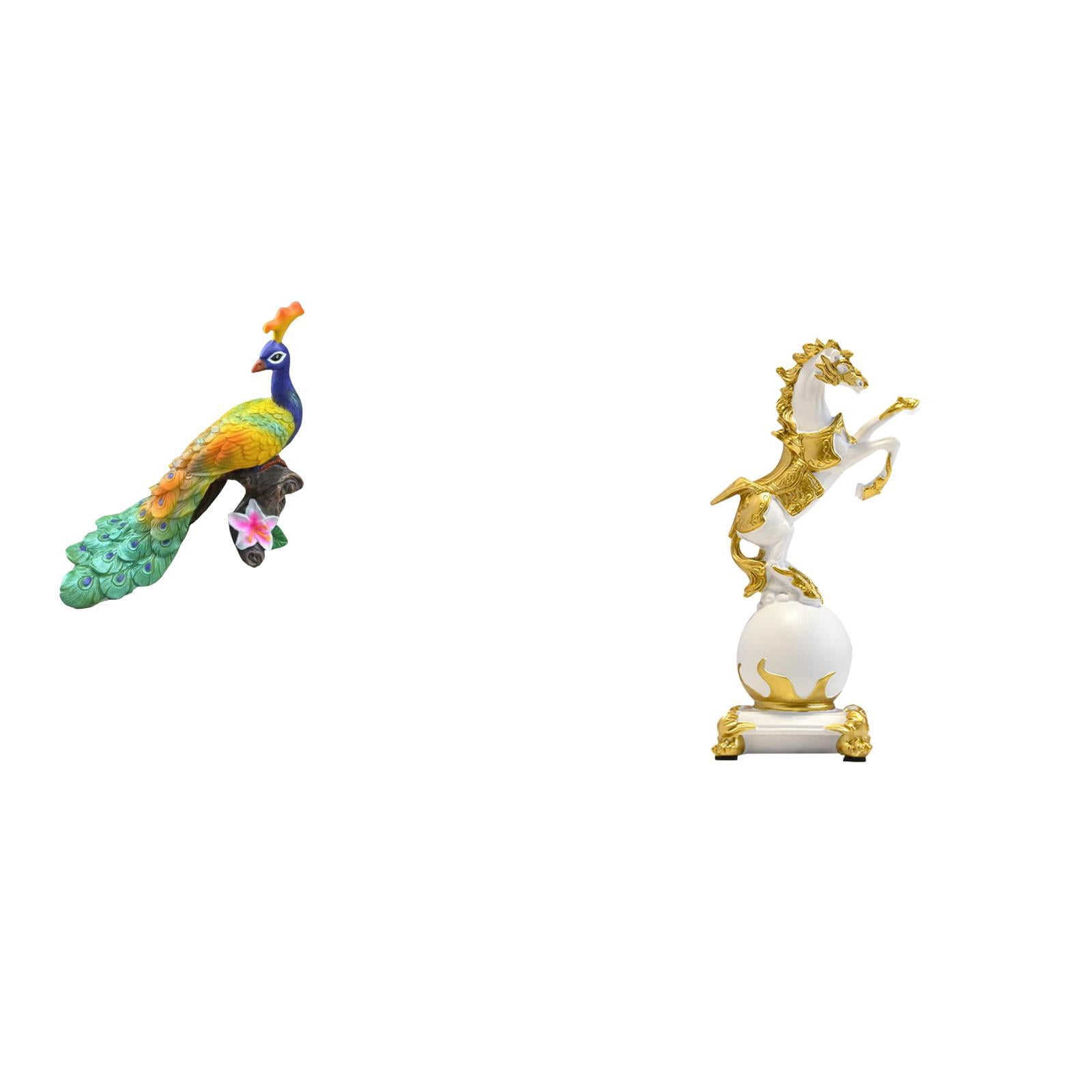 Kuntesetty Majestic Peacock Horse Sculpture Figurine Decorative Garden ...