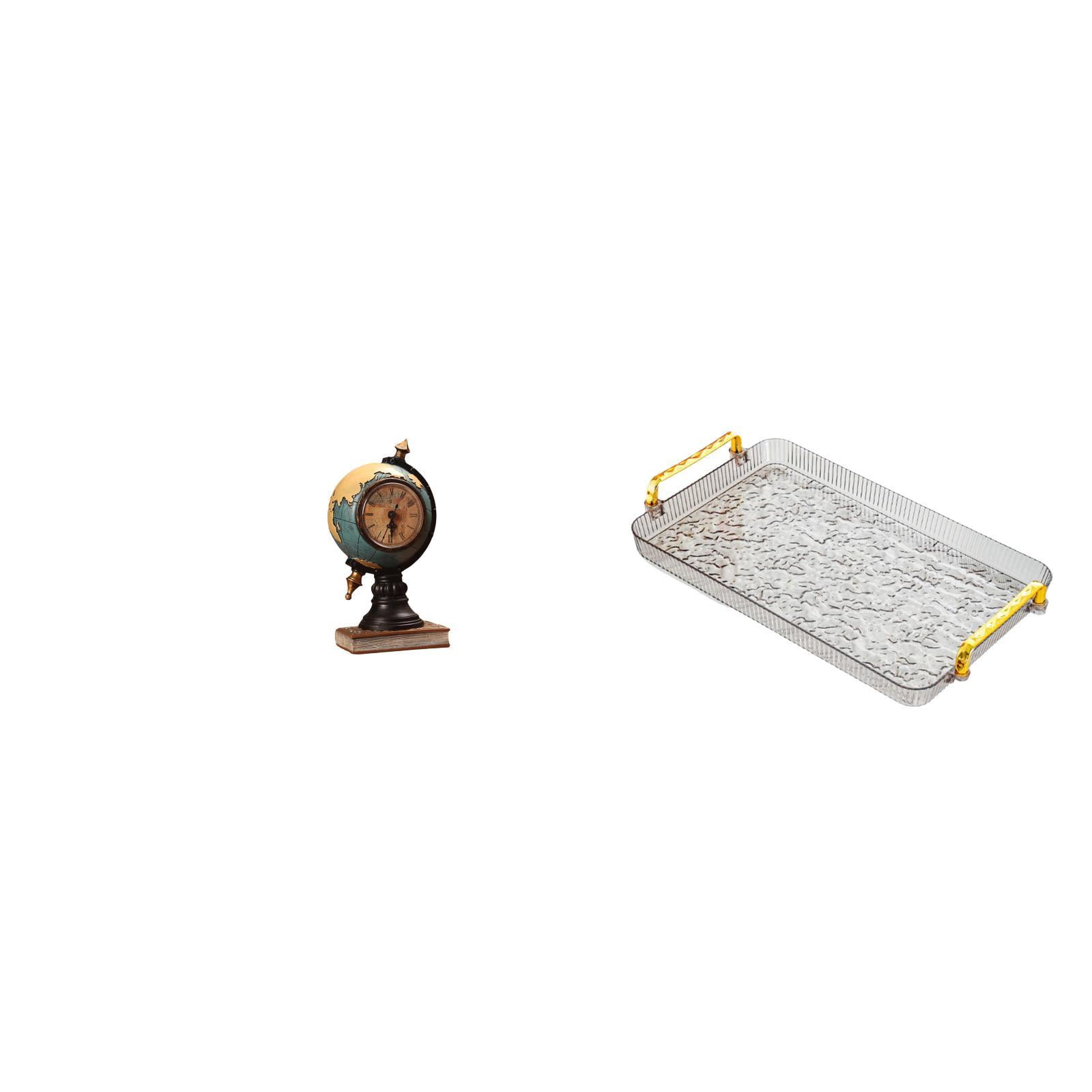 Kuntesetty Modern Art Clock Figurine and Decorative Tray Set for Office ...