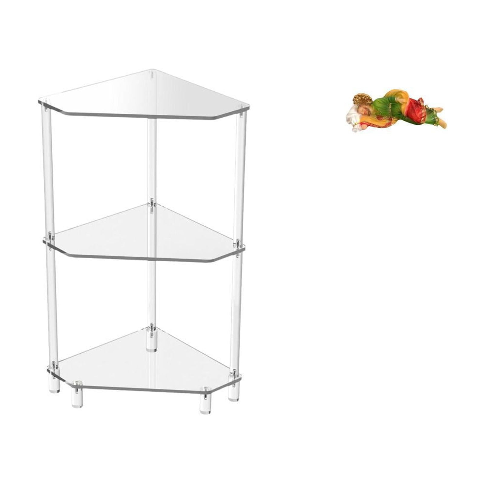 Kuntesetty Modern Corner Side Table with Three Tier Shelves for Kitchen ...