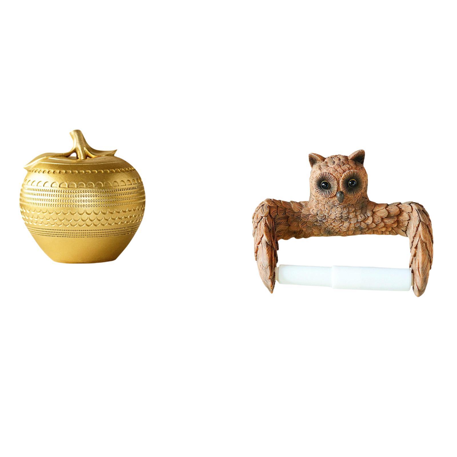 Kuntesetty Modern Resin Fruit Owl Figurine Sculpture Creative Tabletop ...