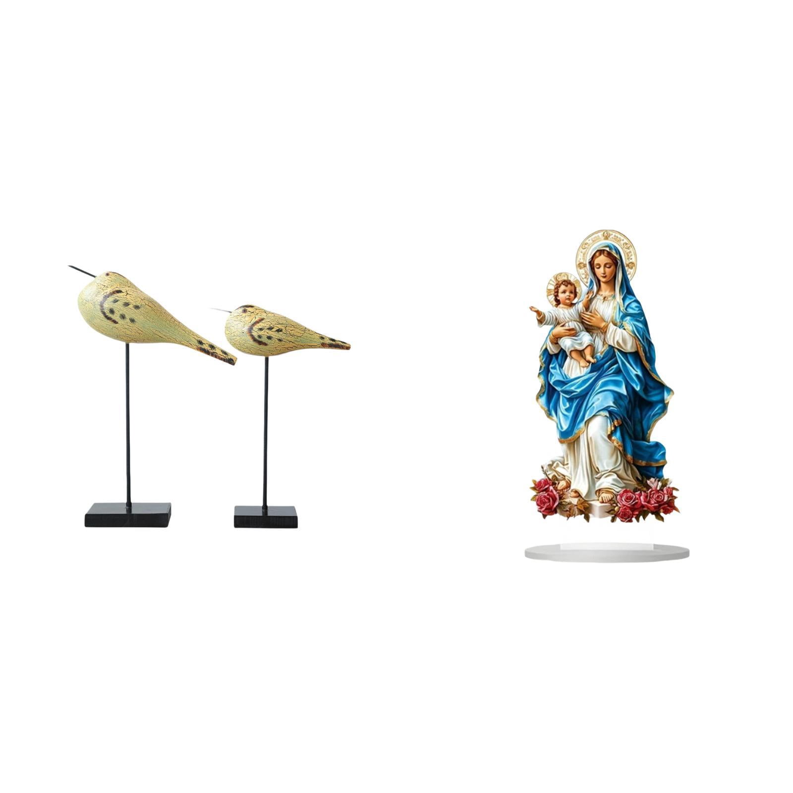 Kuntesetty Modern Wood Bird Animal Figurines and Acrylic Desktop Decor ...
