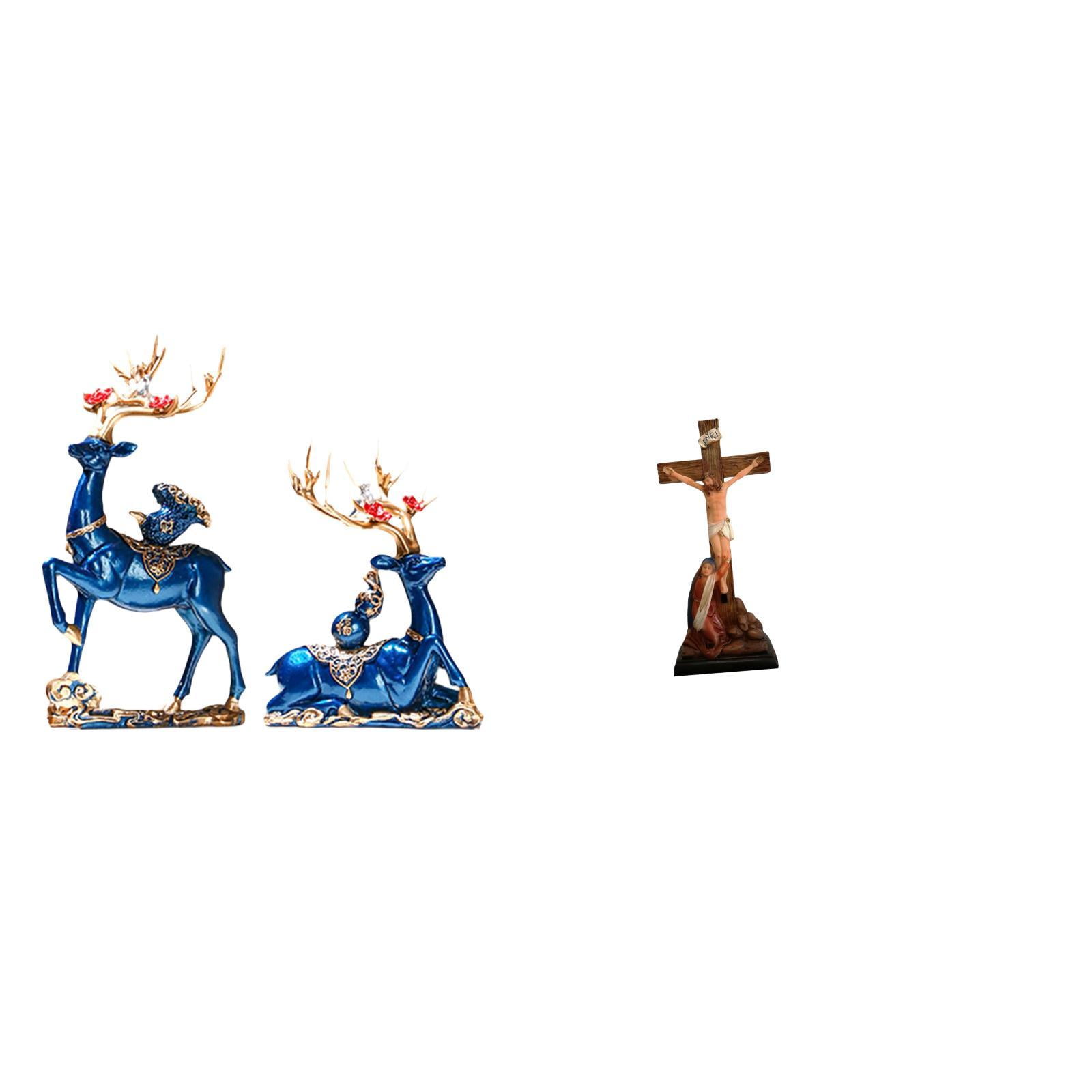 Kuntesetty Reindeer Elk Resin Statue Art Decoration Collection Animal ...