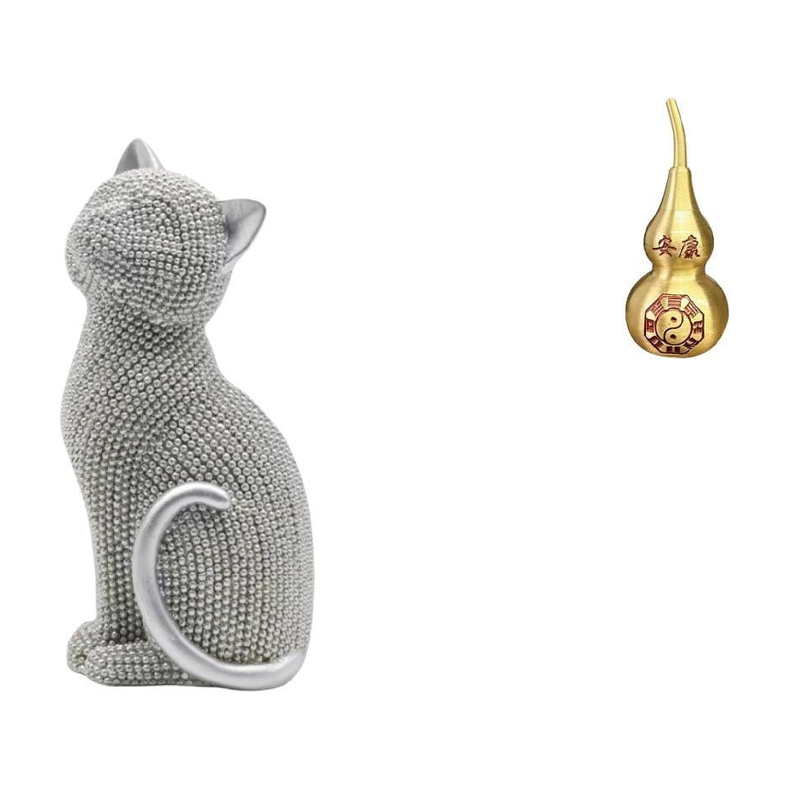 Kuntesetty Resin Cat Gourd Figurine Decorative Sculpture Collectible ...