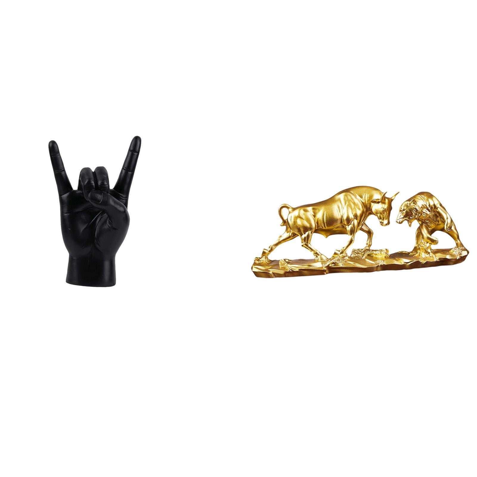 Kuntesetty Rock Hand Gesture Statue Bull Figurine Hand Sign Crafts Feng ...