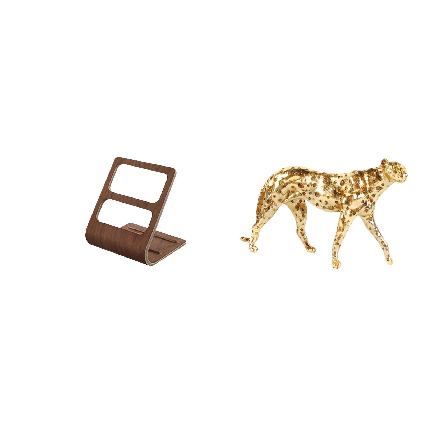 Kuntesetty TV Remote Organizer Desktop Storage Box with Gold Cheetah ...