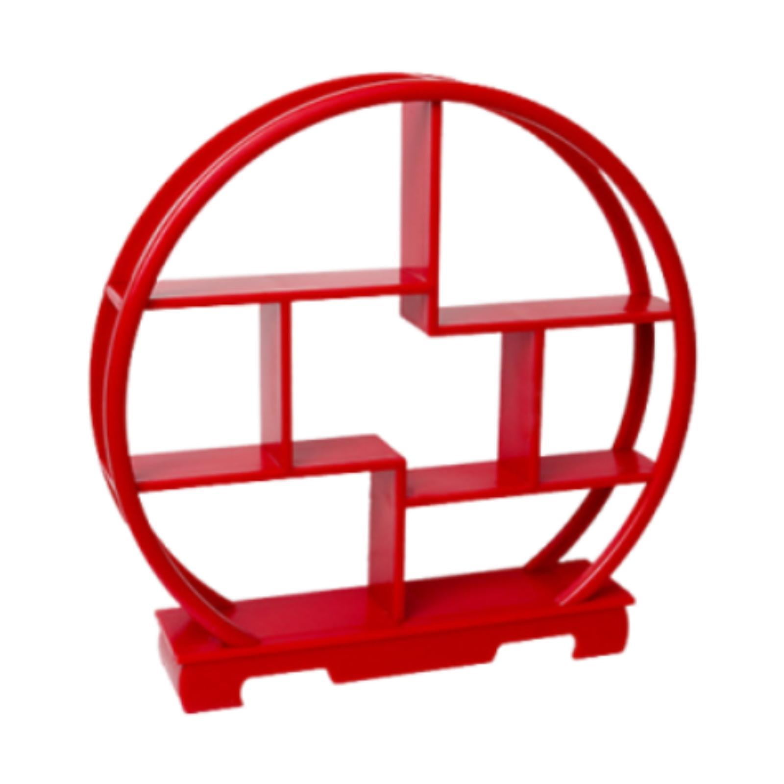 Kuntesetty Wooden Display Shelf Cabinets Rack Round Sturdy Chinese ...