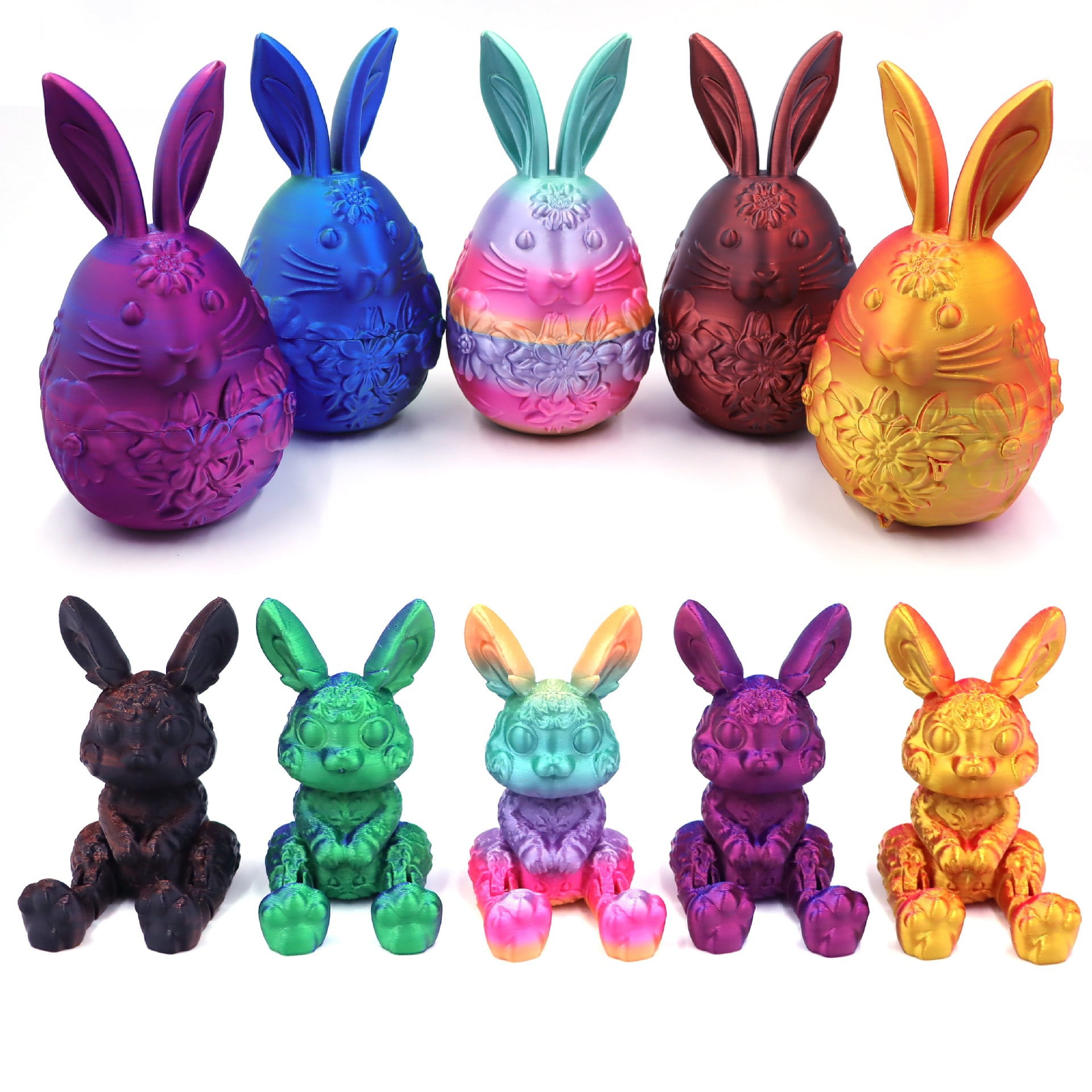 Kunto Easter Basket Stufers, Easter Bunny Egg+Movable Bunny Decorative ...