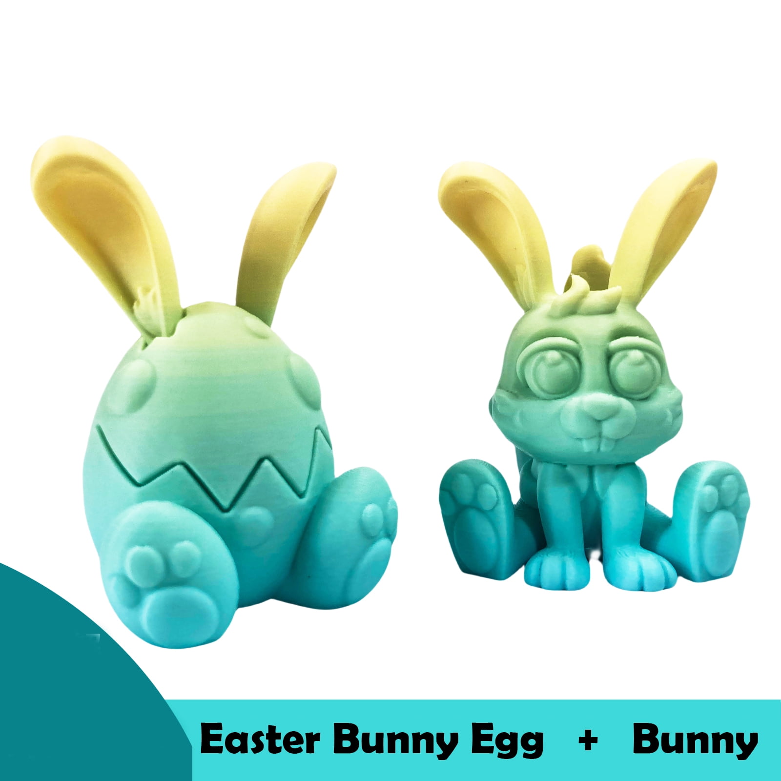 Kunto Easter Basket Stufers, Easter Bunny Egg+Movable Bunny Decorative ...