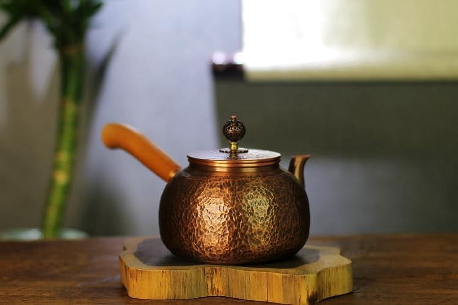 Kunwu Handmade hammer copper kettle with side handle small copper ...