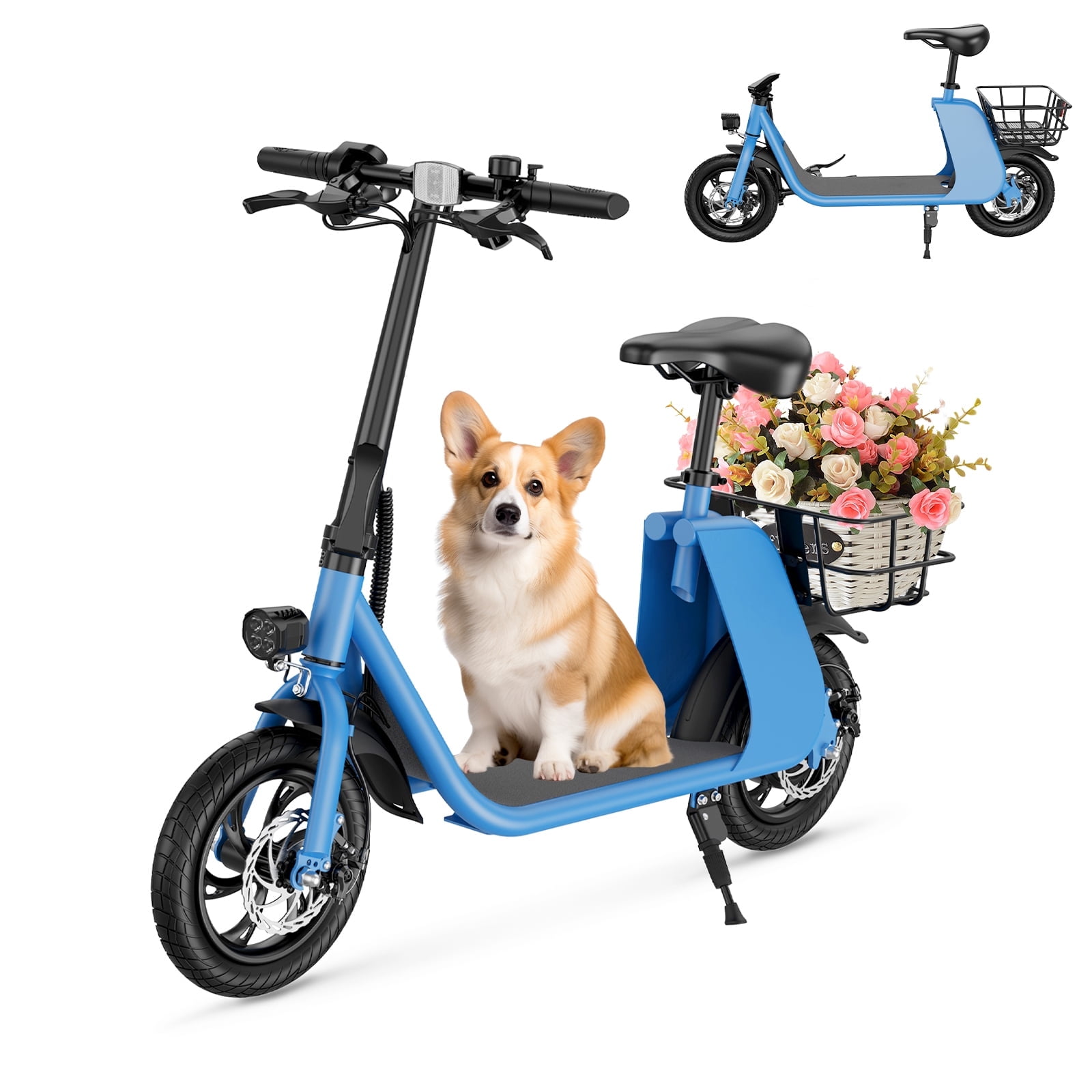 Kunyun 12-inch Electric Scooter - 450W Motor, 20-mile Range, 265-Pound ...
