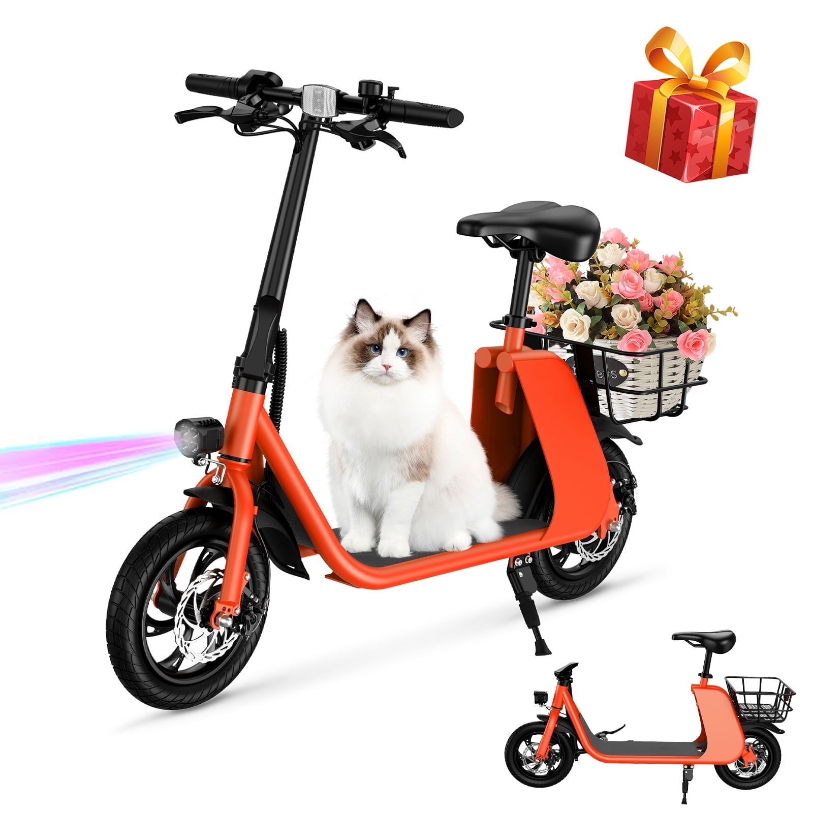 Kunyun 12-inch Electric Scooter - 450W Motor, 20-mile Range, 265-Pound ...