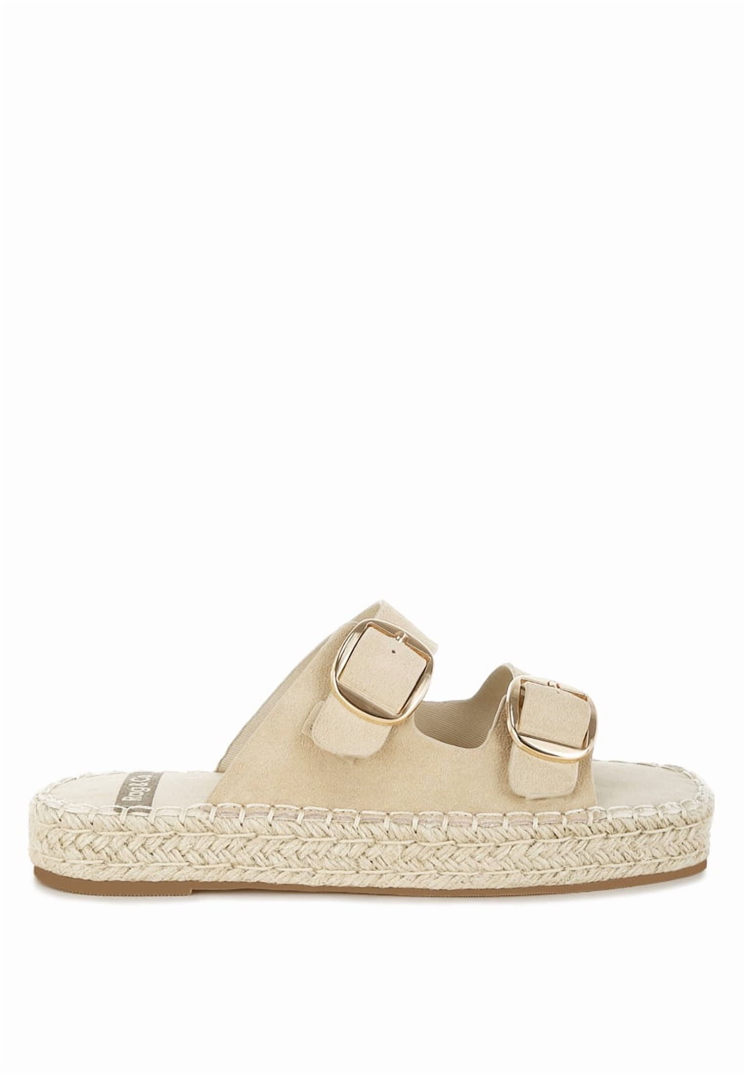 Kuopa Genuine Soft Leather Espadrille Flatform Sandals - Walmart.com