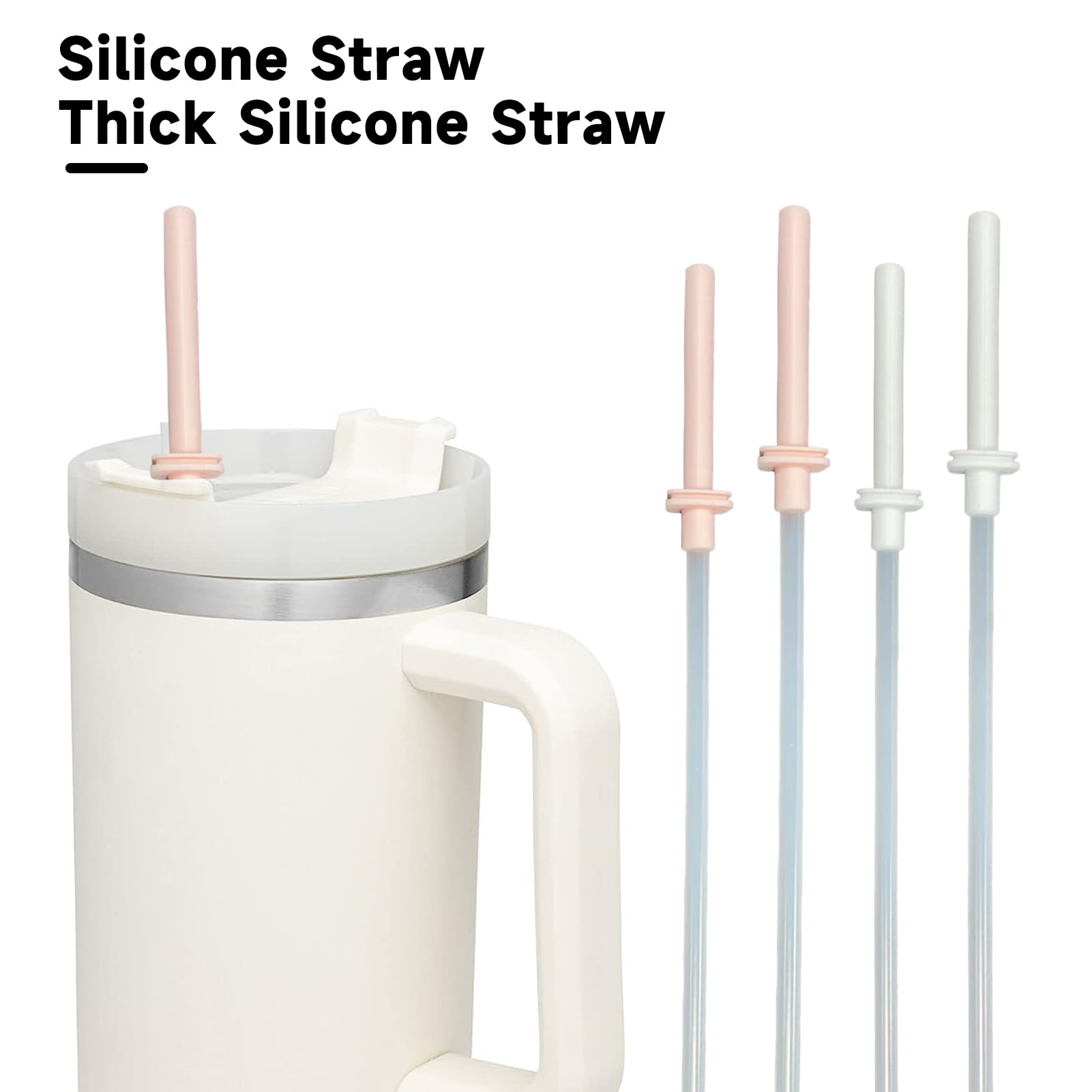 Kuorak 1 Set Silicone Straw Universal Heat Resistant Long Straws ...