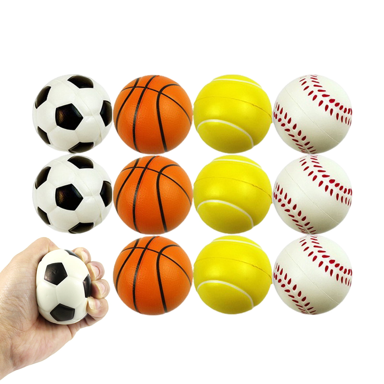 Kuorak 12Pcs Mini Ball Toy Anxiety Stress Relief Realistic Mini Squeeze ...