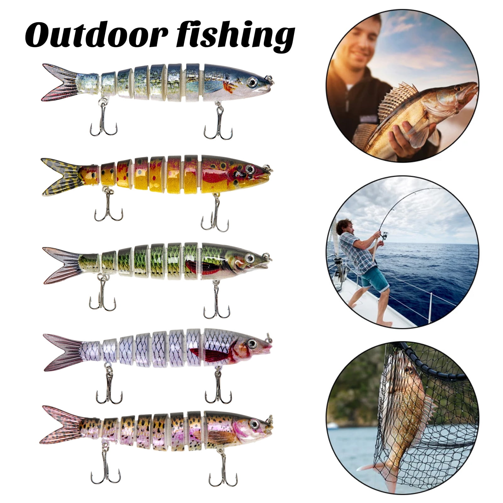 Kuorak 13.5CM/18.5g Fish Bait Multi-section 3D Eyes Realistic Good ...